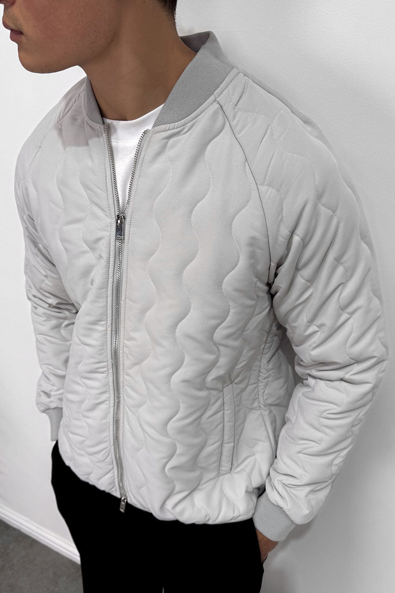 Quilted Ripstop Bomber Jacket - Grey – JK Attire